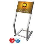 C型フロアスタンド 規格:A3縦ホワイト (CFS-A3TW) - スタンド看板通販のサインモール